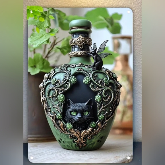 Art | Cat Potion Bottle Wall Decor | Poshmark